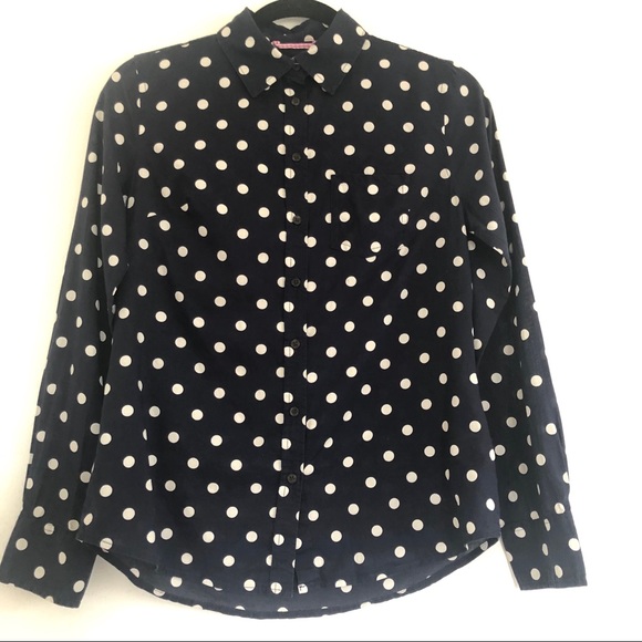 Merona | Tops | Merona Blue Polka Dot Button Down Shirt | Poshmark